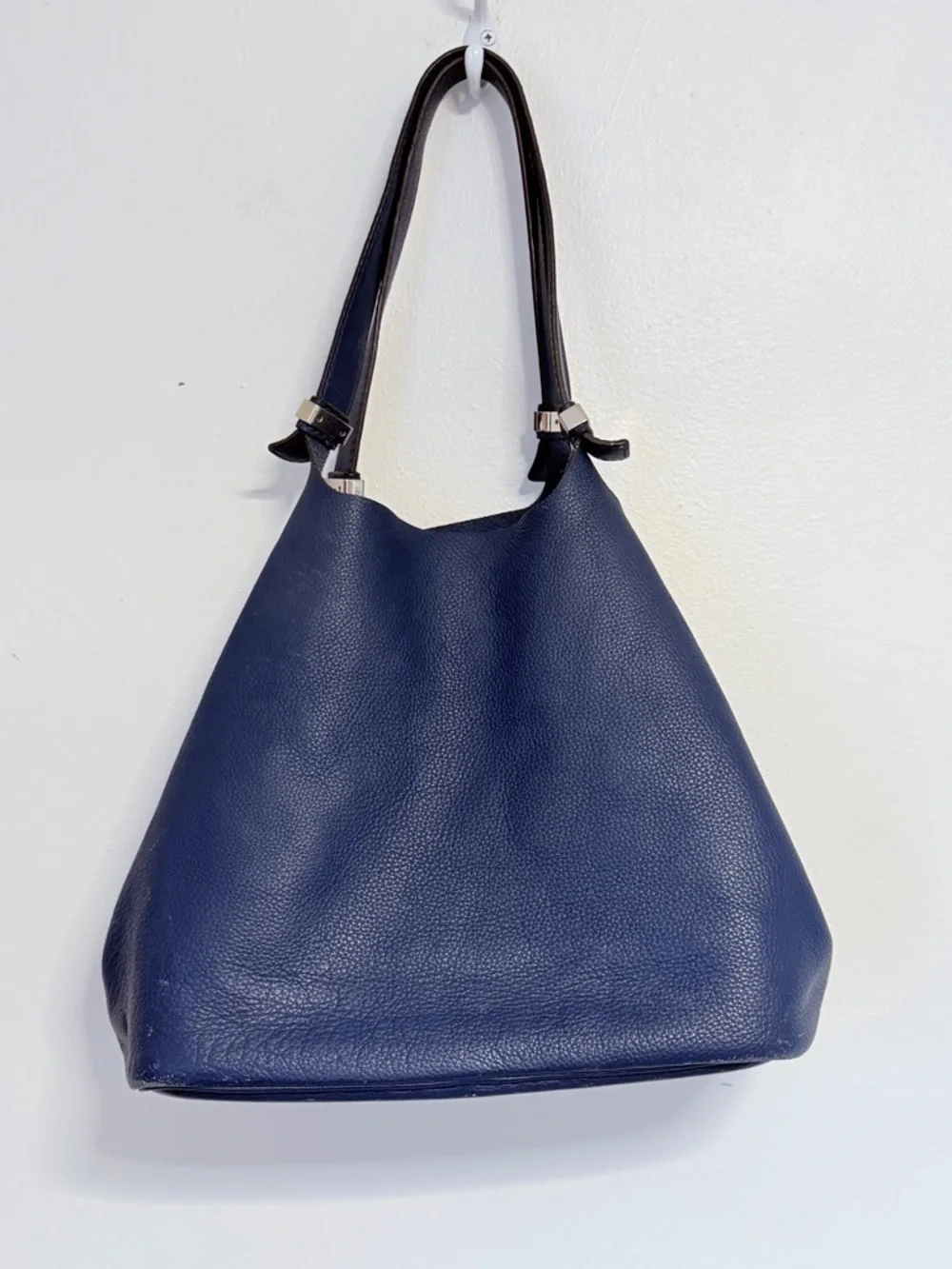 Michael Kors | Bags | Michael Kors Deep Navy Pebbled Leather Hobo With ...